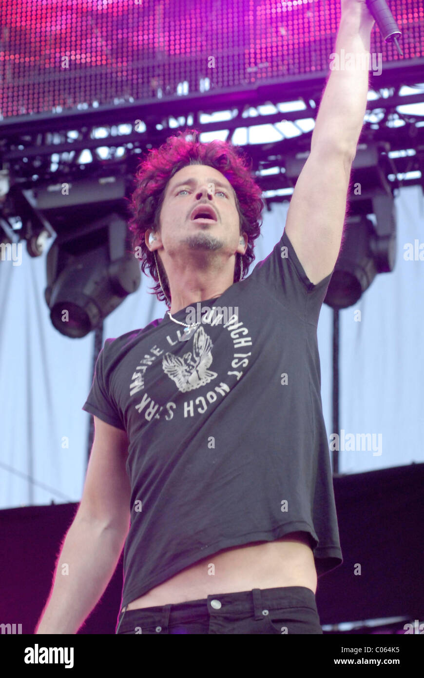 Chris Cornell performing live at the KROQ LA Invasion at the Home Depot ...