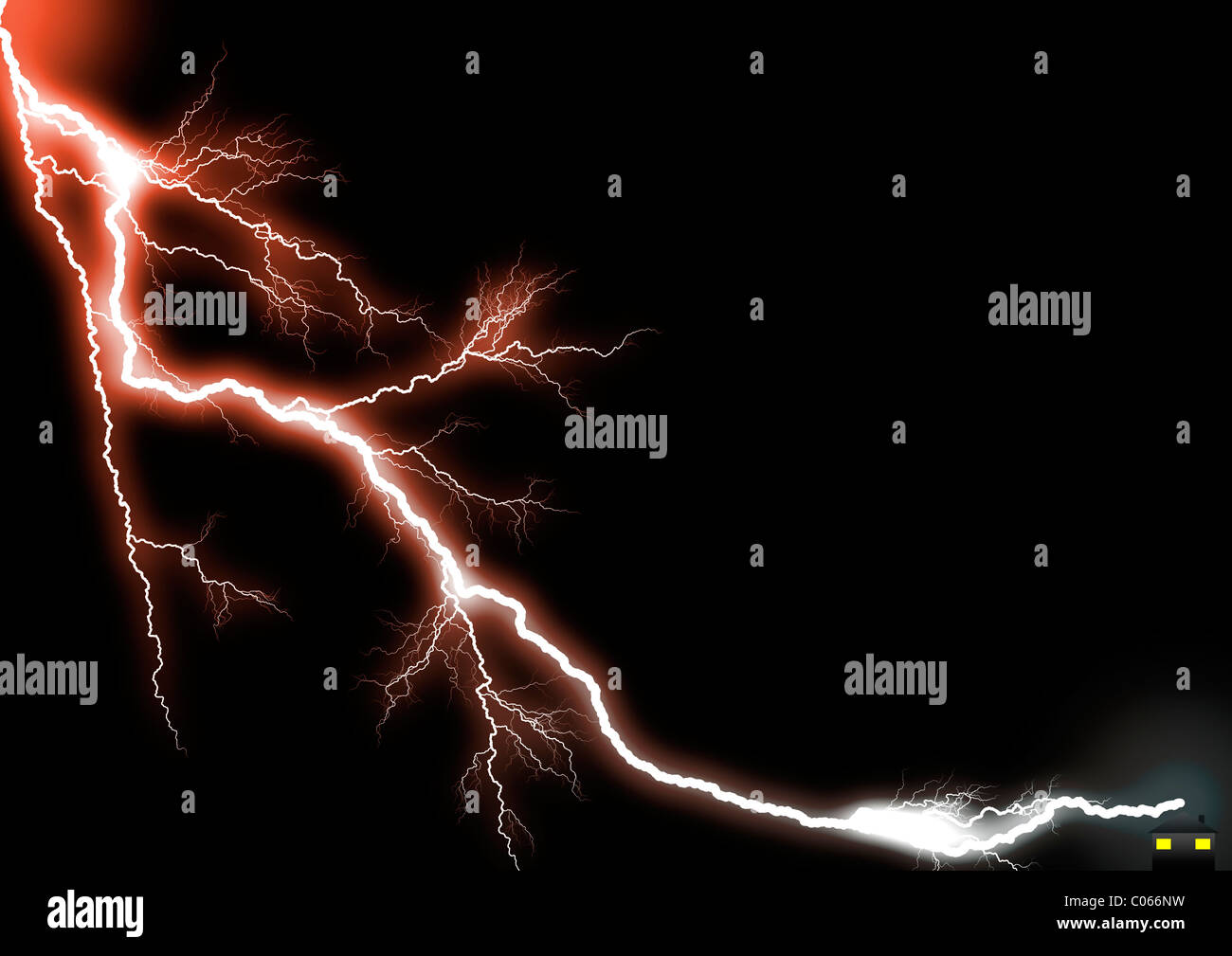 lightning strucks a house Stock Photo - Alamy