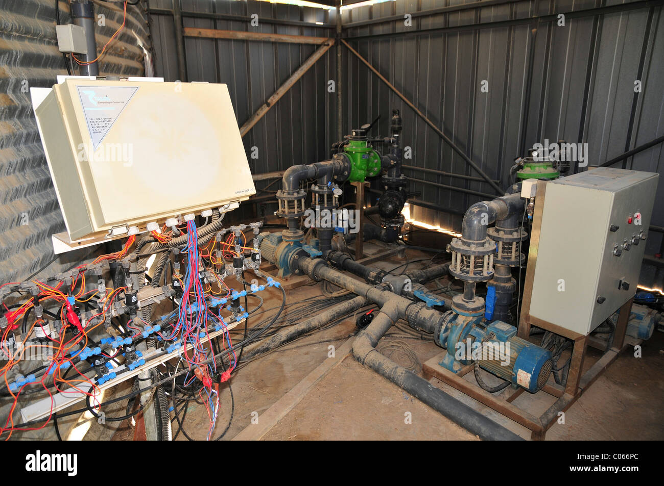 Computerized irrigation system. Photographed at Faran in the Arava ...