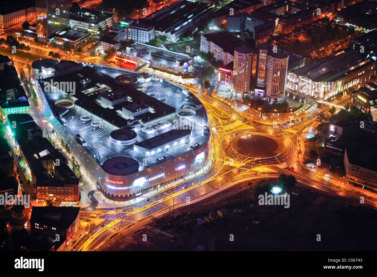 Aerial view, Limbecker Platz square, Berliner Platz, Karstadt shopping ...
