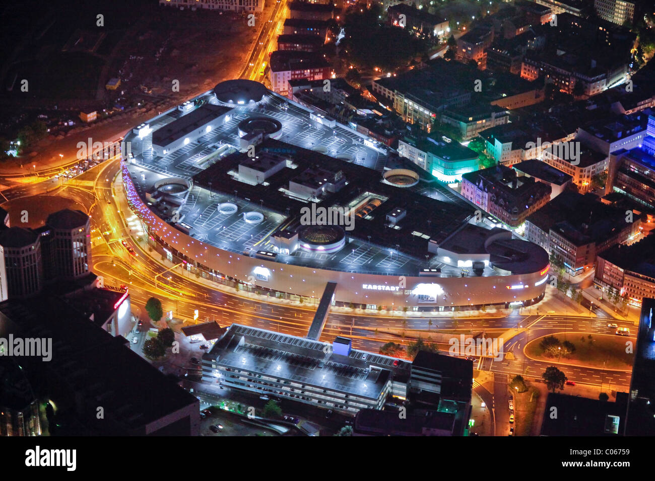 Aerial view, Limbecker Platz square, Berliner Platz, Karstadt shopping ...