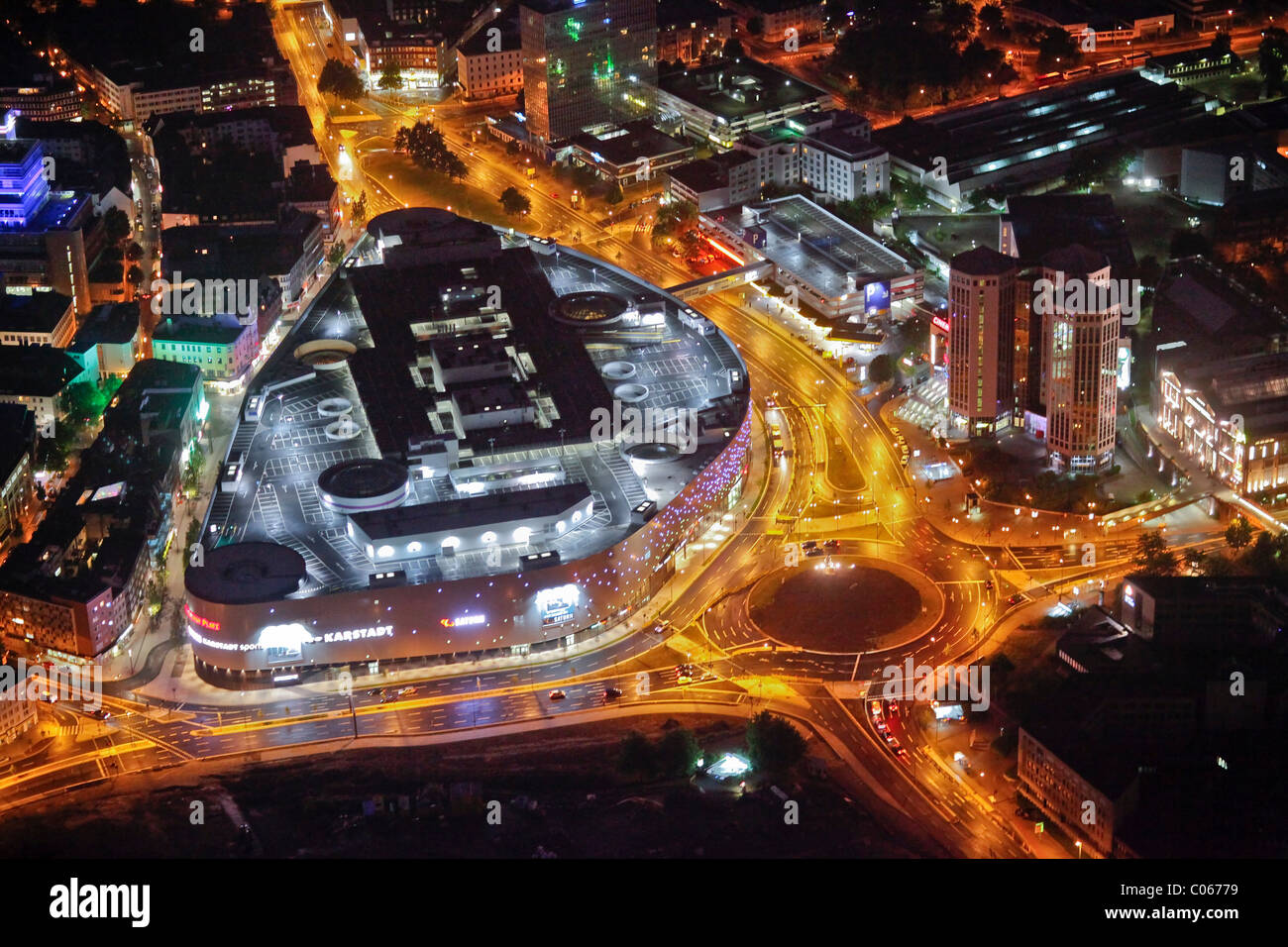 Aerial view, Limbecker Platz square, Berliner Platz, Karstadt shopping ...