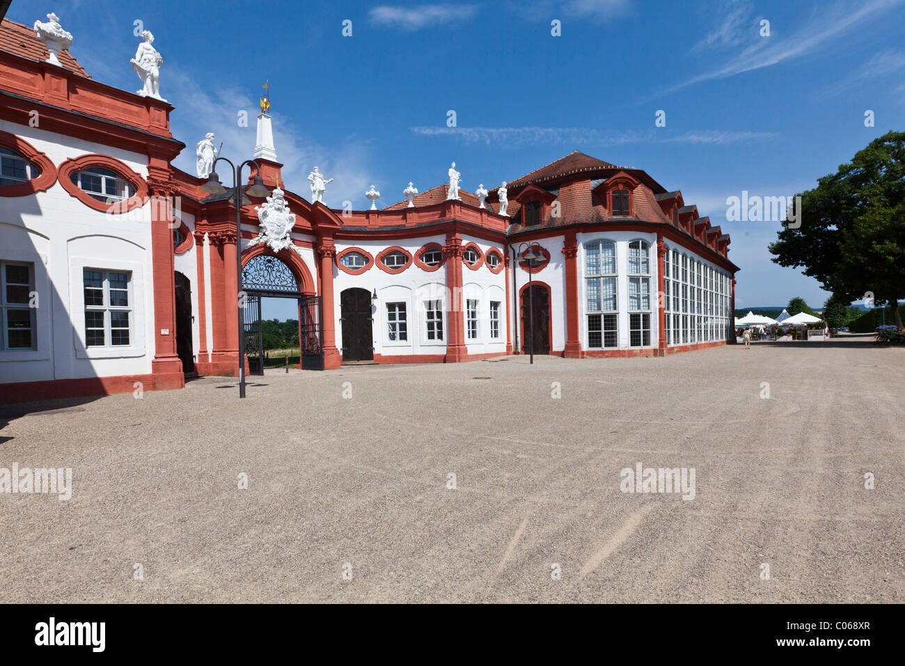 Entrance and orangery of Seehof Palace and Park, Memmelsdorf, Upper ...