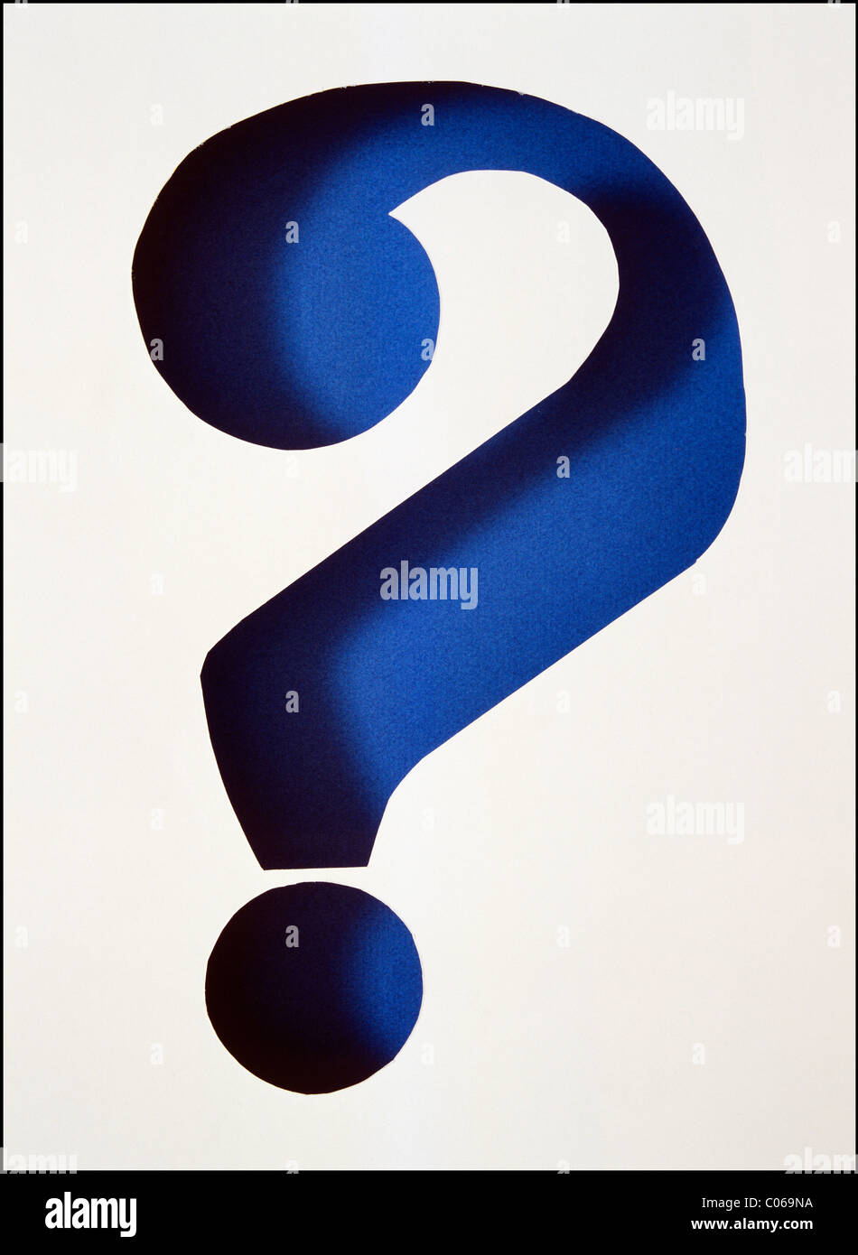 BLUE QUESTION MARK ON WHITE BACKGROUND Stock Photo - Alamy