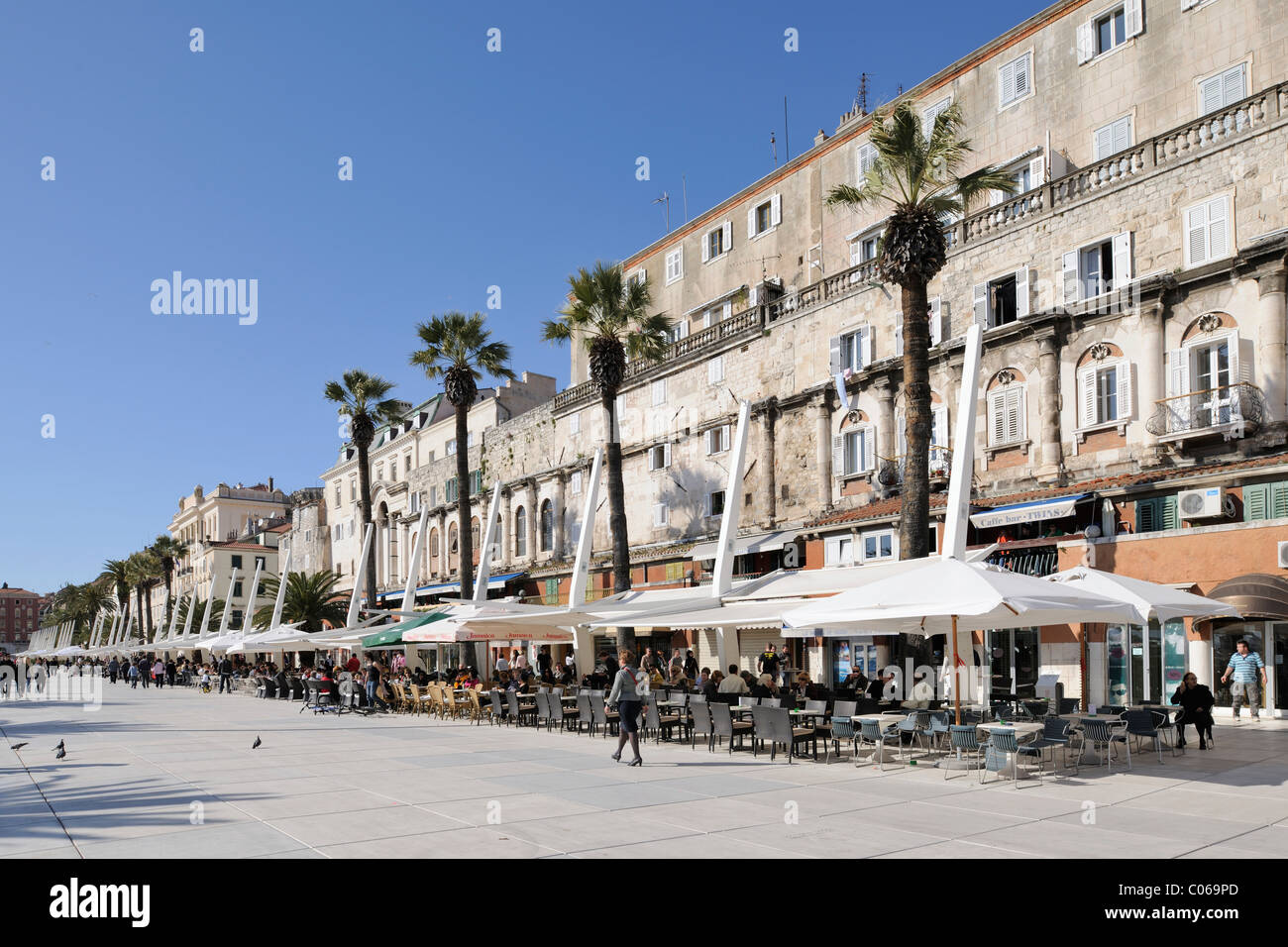 Palace facade with waterfront, Split, Croatia, Europe Stock Photo - Alamy