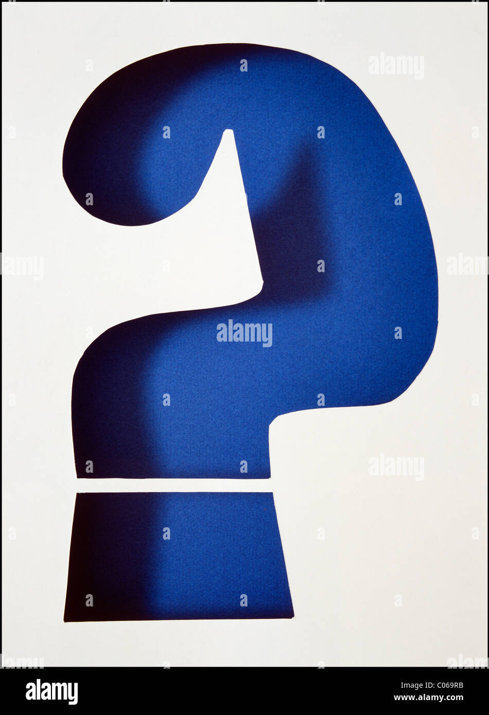 BLUE QUESTION MARK ON WHITE BACKGROUND Stock Photo - Alamy