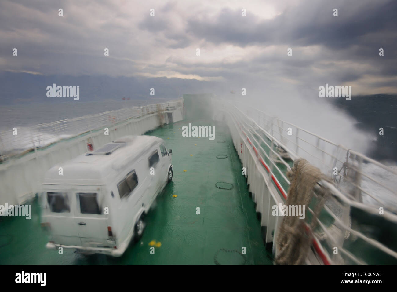 Stormy passage on a car ferry from Brac to Makarska, Croatia, Europa ...
