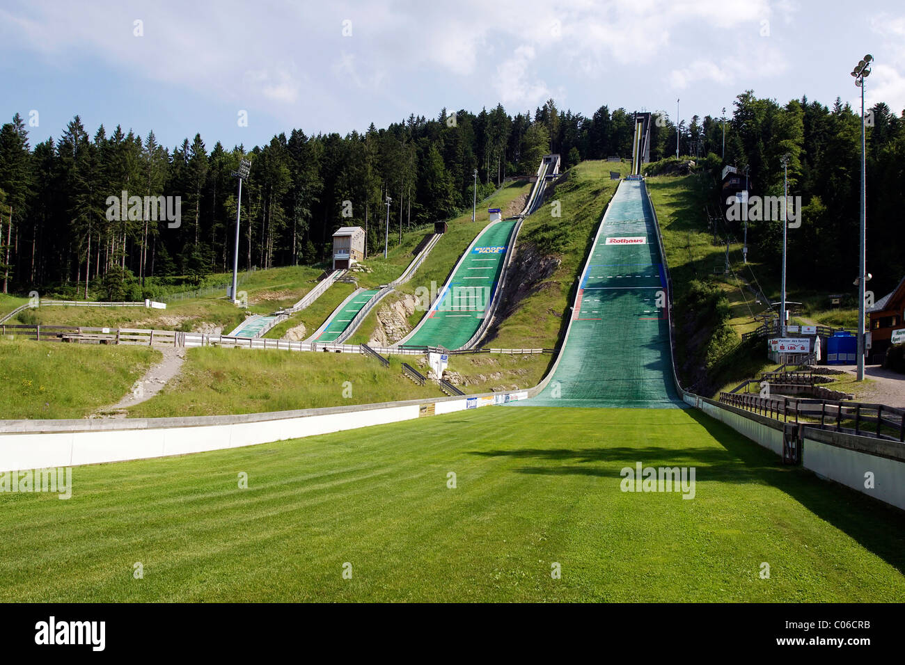 Summer and winter ski jump in Hinterzarten in the Black Forest mountain ...