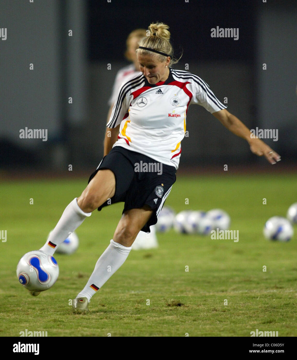 The German team have a practice session before the opening game of the ...