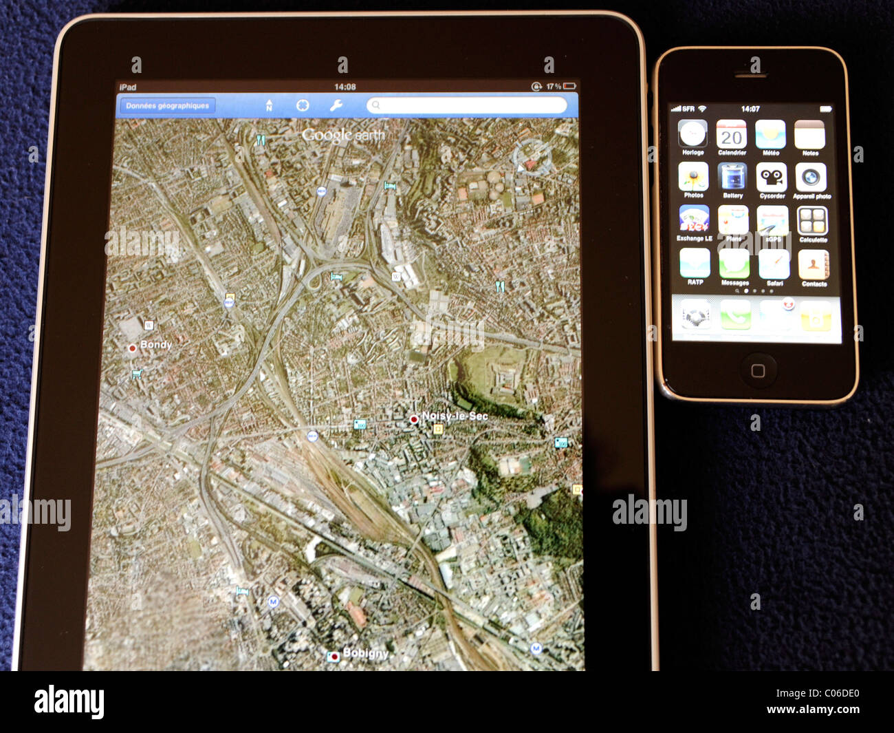 Apple ipad iphone google map hi-res stock photography and images - Alamy