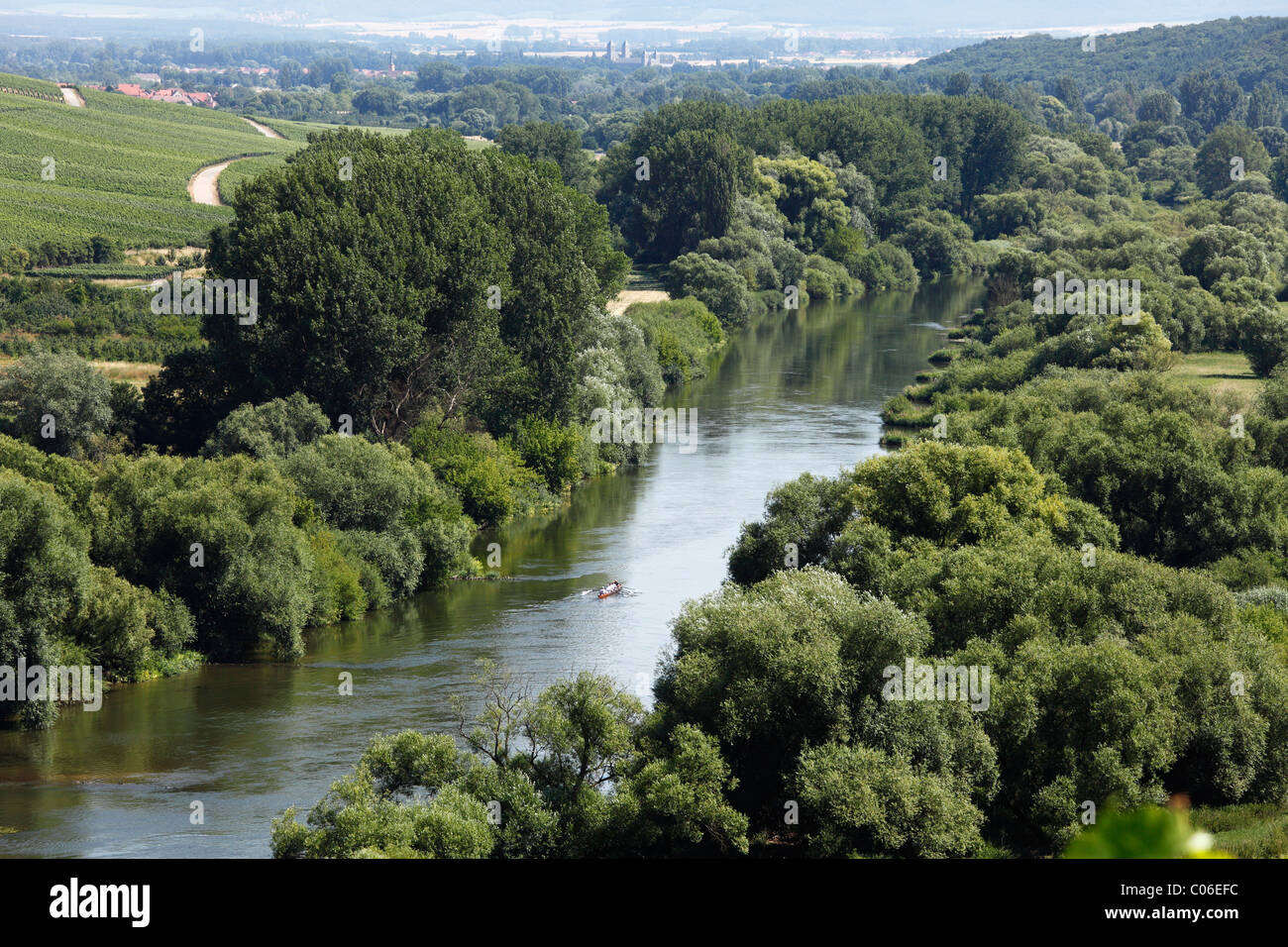 Old Main River, Muensterschwarzach in the distance, Mainschleife, loop ...