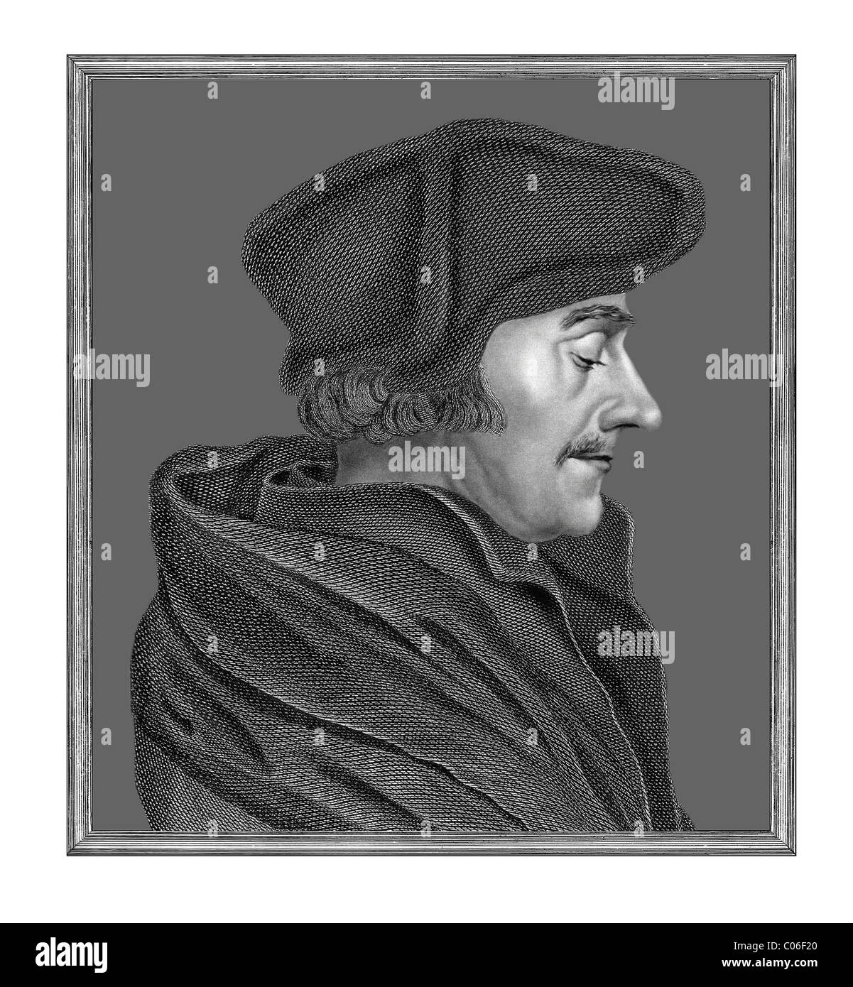 Erasmus c1466 1536 Dutch Humanist Scholar Illustration from an ...