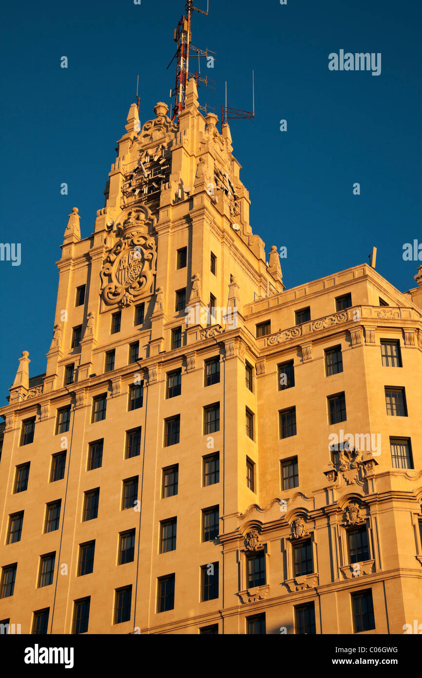 Skyscraper in Madrid, Spain. Telefonica Building Stock Photo - Alamy