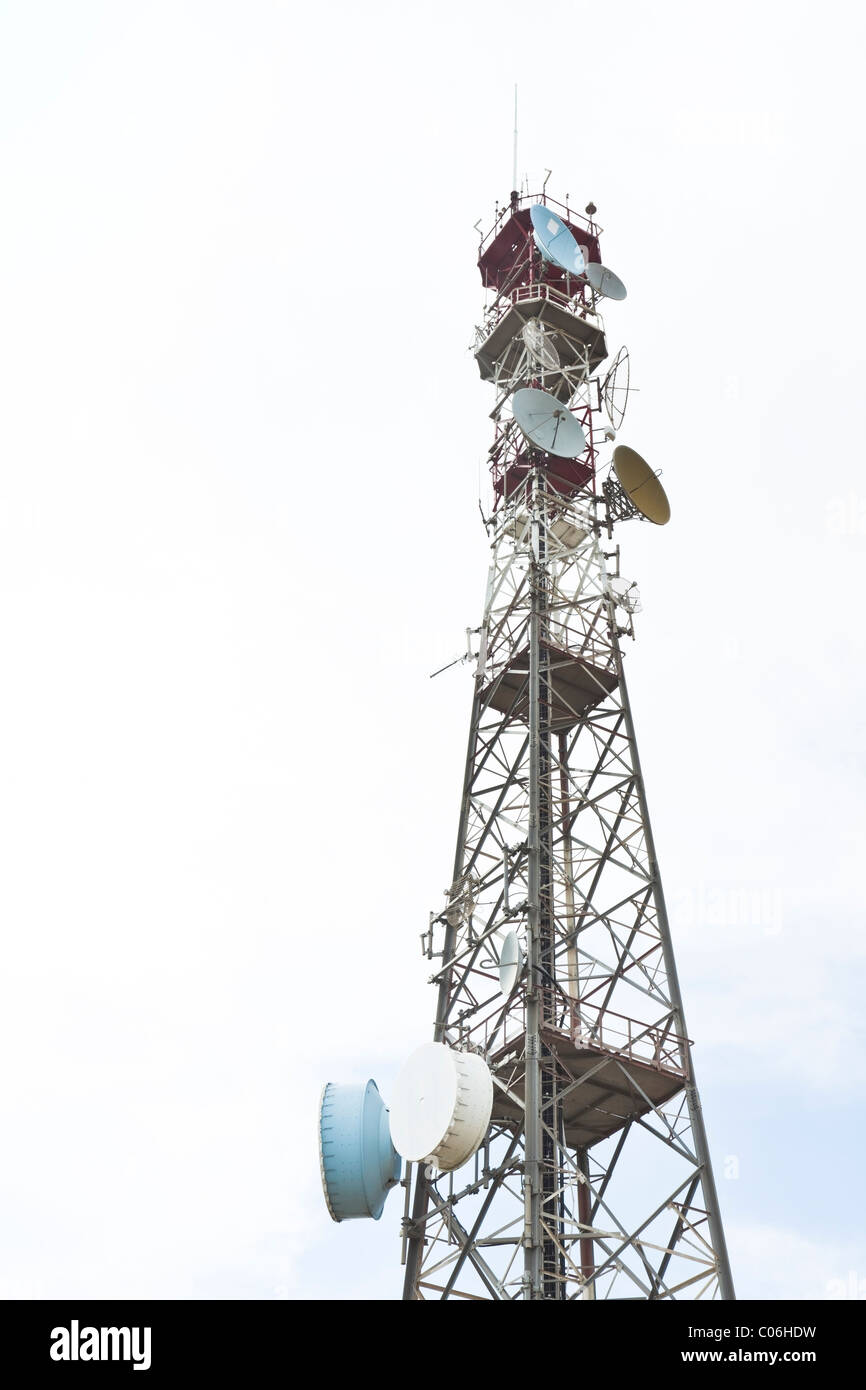 Communication mast with antennas Stock Photo - Alamy