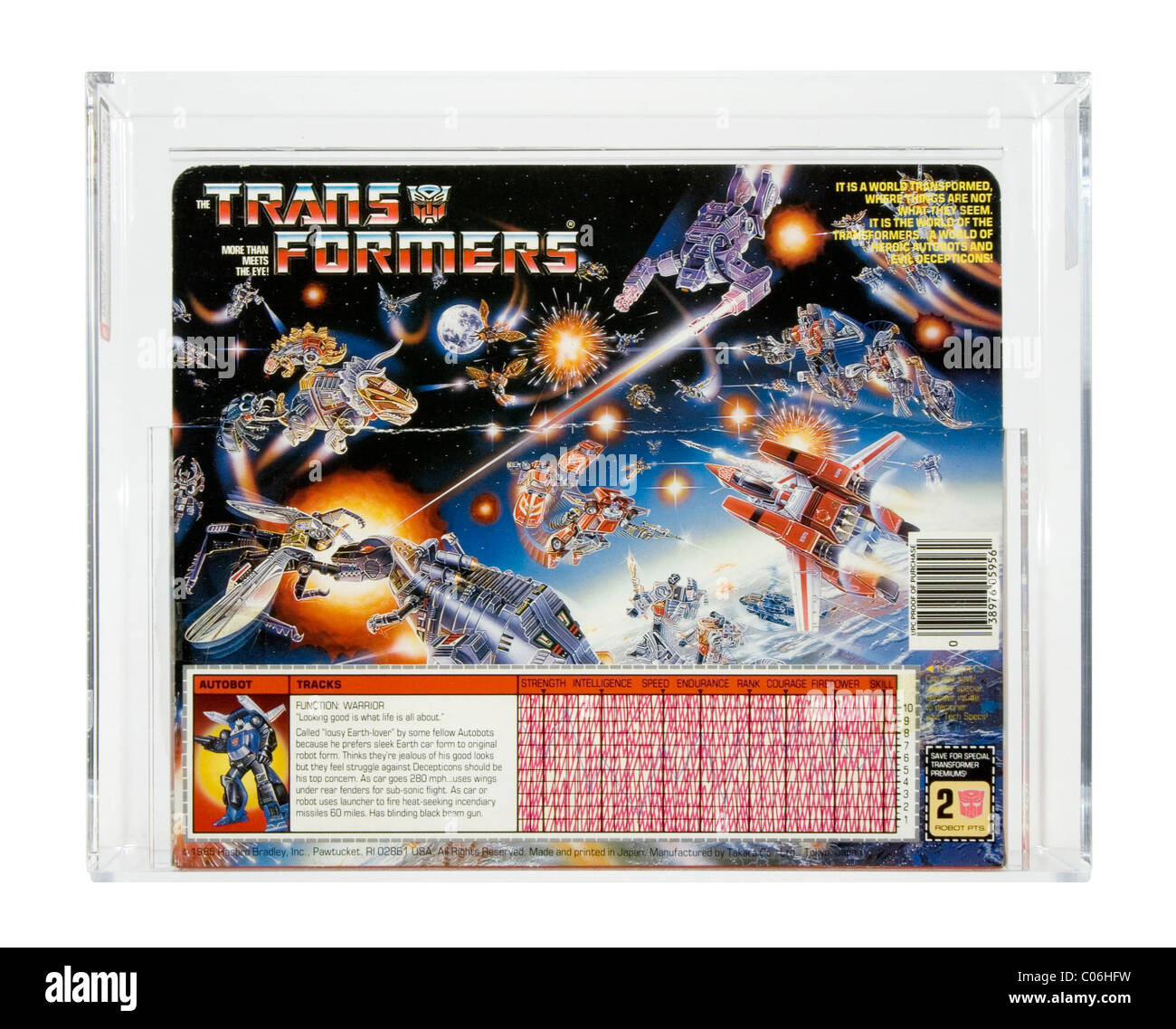 Rear view of a boxed1985 Hasbro Transformers Series 2 car Autobot ...