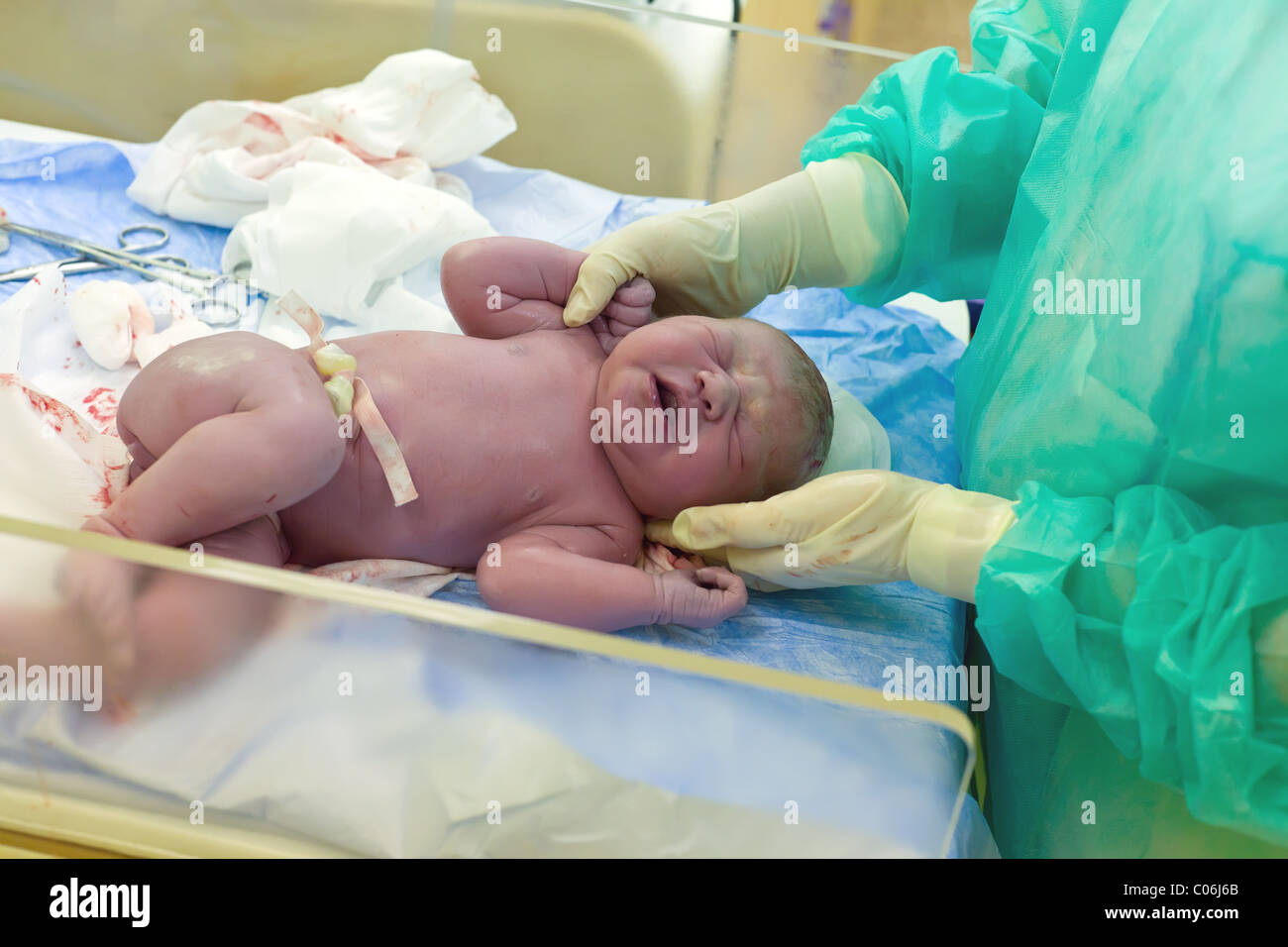 newborn baby girl right after delivery Stock Photo - Alamy