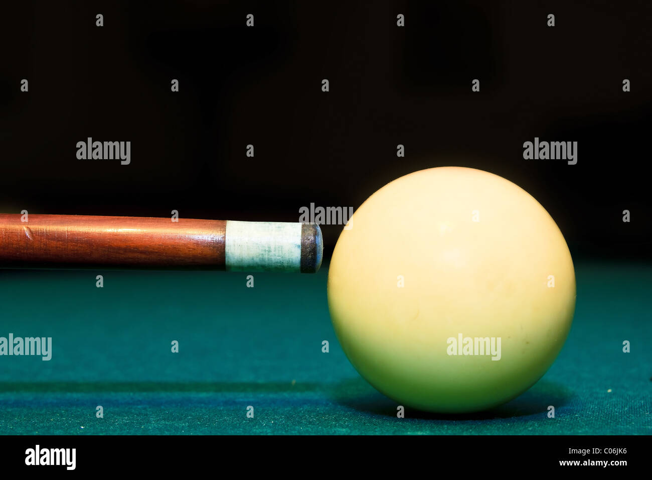snooker club and white ball in a billiard table Stock Photo - Alamy