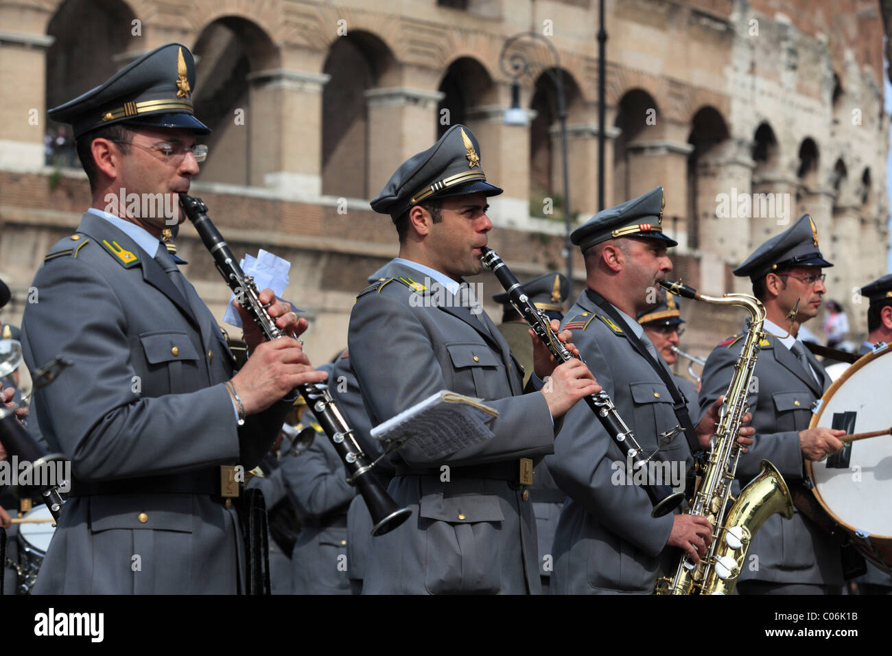 Military band in front of the Colosseum, Rome Italy, Europe Stock Photo ...