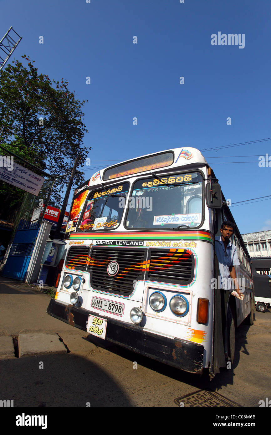 Man riding a decorated private bus, Colombo, Sri Lanka Stock Photo - Alamy