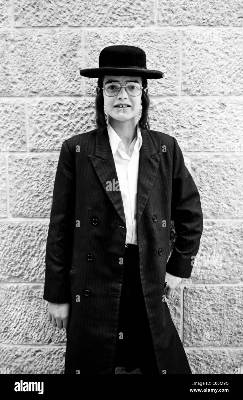 Orthodox Jewish Boy by the Western Wall, Old City of Jerusalem, Israel ...