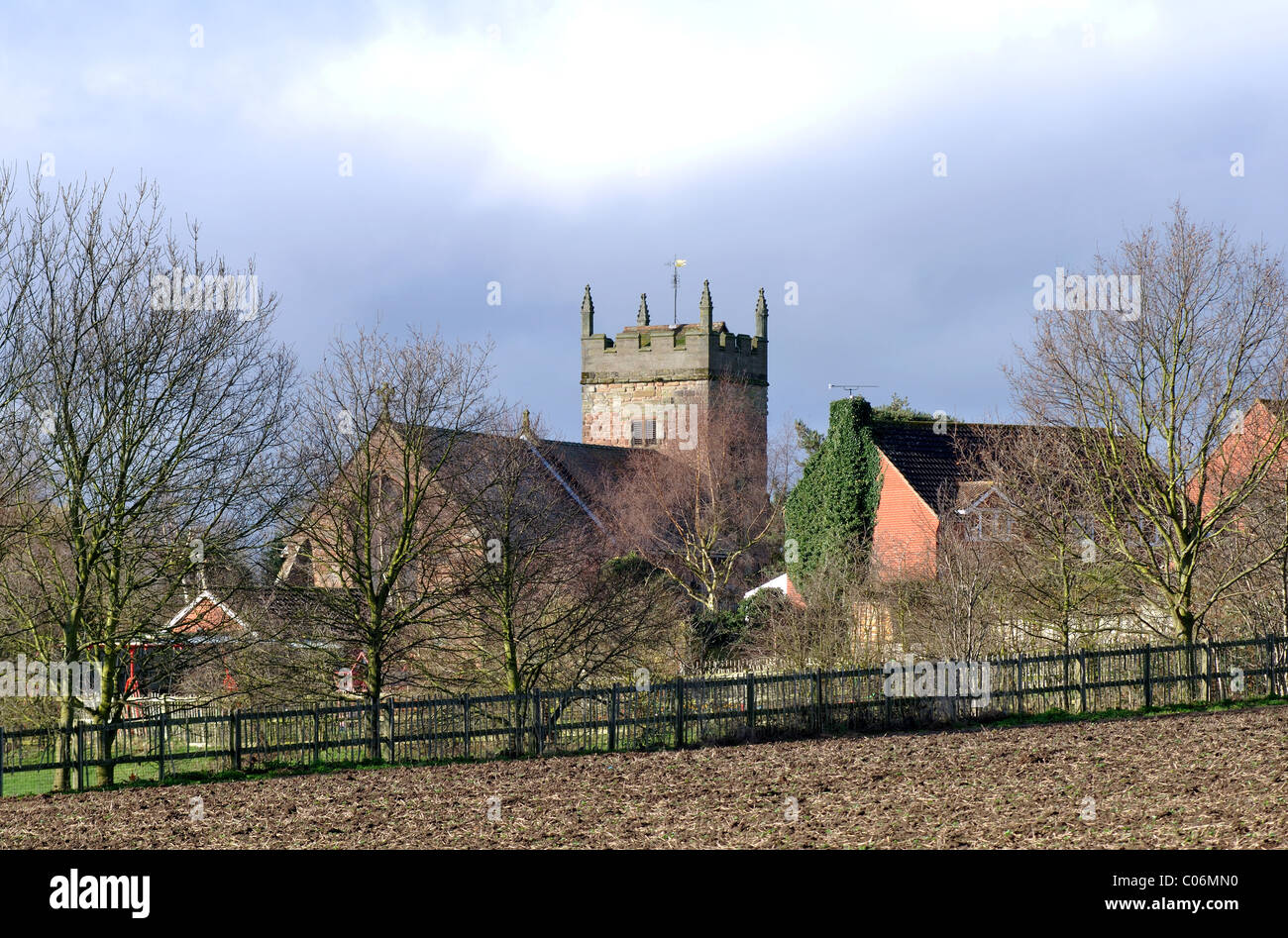 Village and St. Mary`s Church, Cubbington, Warwickshire, England, UK ...