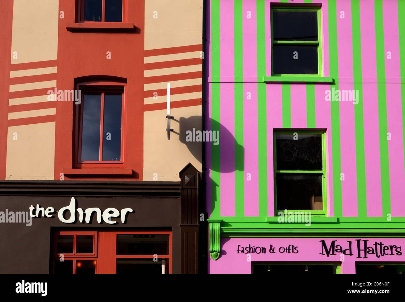 Brightly Painted Shops in Dingle Town, Dingle Peninsula, County Kerry ...