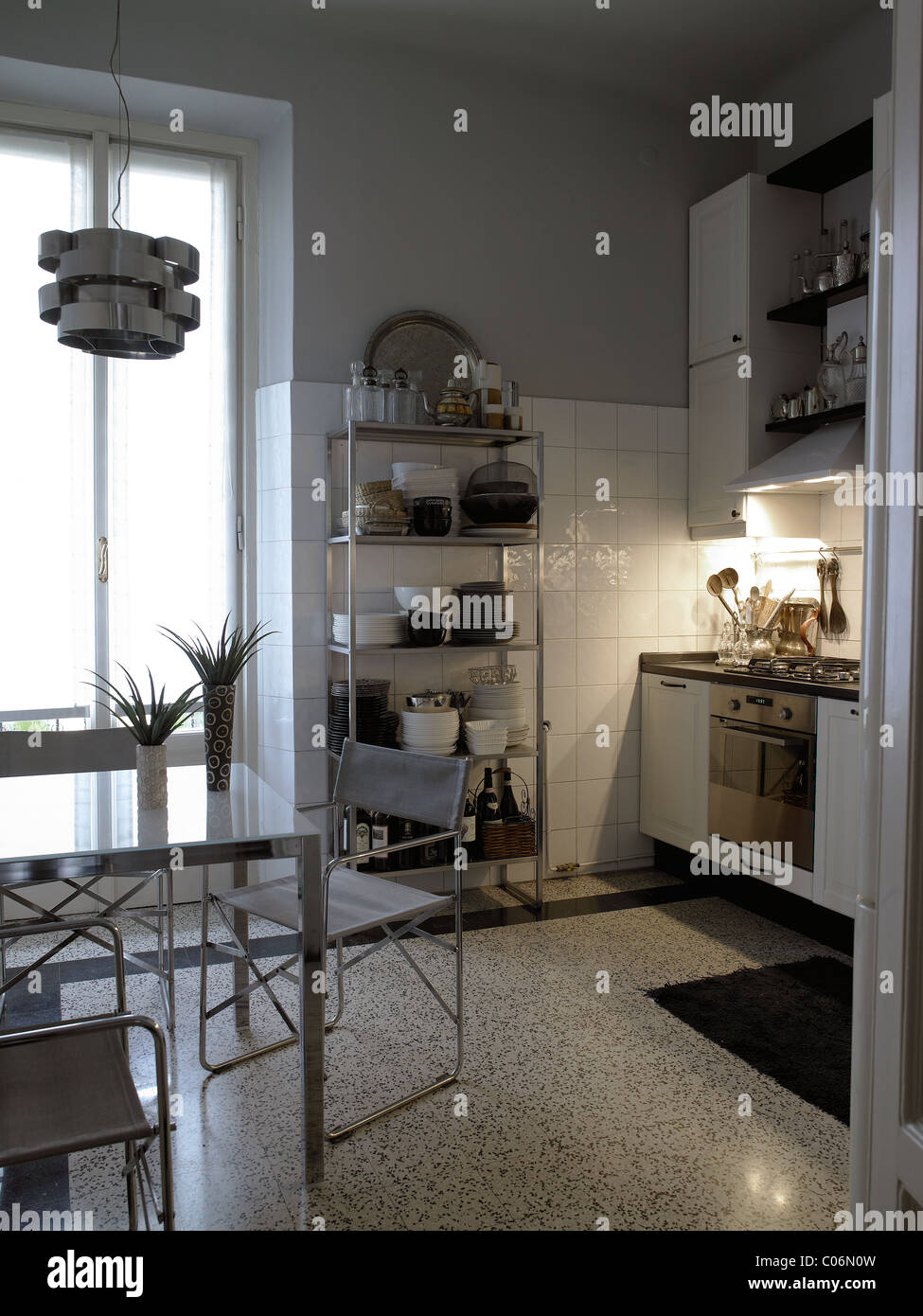 Kitchen in a modern house in Milan, Italy Stock Photo - Alamy