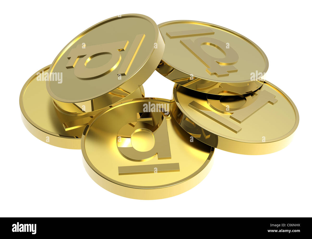 Gold dong coins isolated on a white background Stock Photo - Alamy