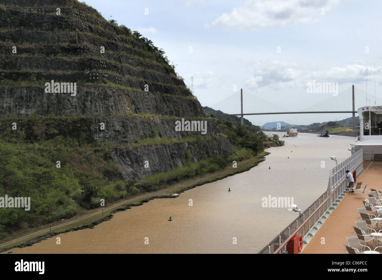 The Gaillard Cut in the Panama Canal crosses the Continental Divide and ...