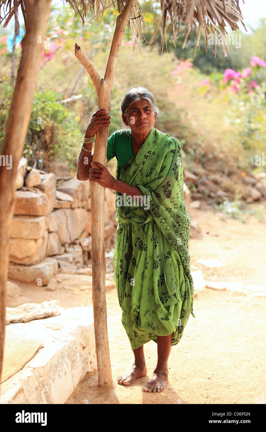 Old woman Andhra Pradesh South India Stock Photo - Alamy