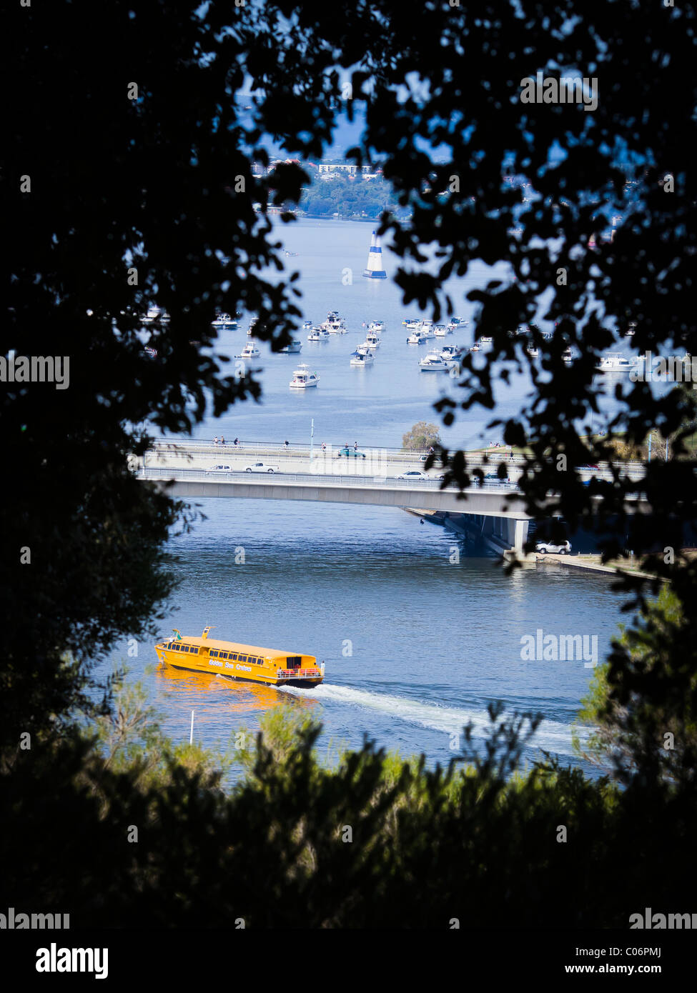 Ferry heading to the red bull air-race, Swan River Stock Photo - Alamy