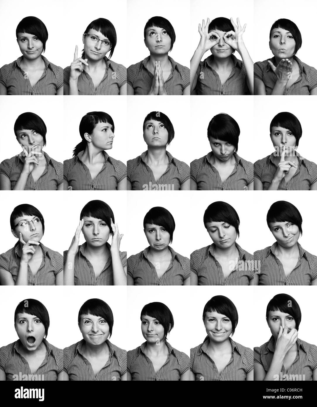 Facial expressions montage hi-res stock photography and images - Alamy