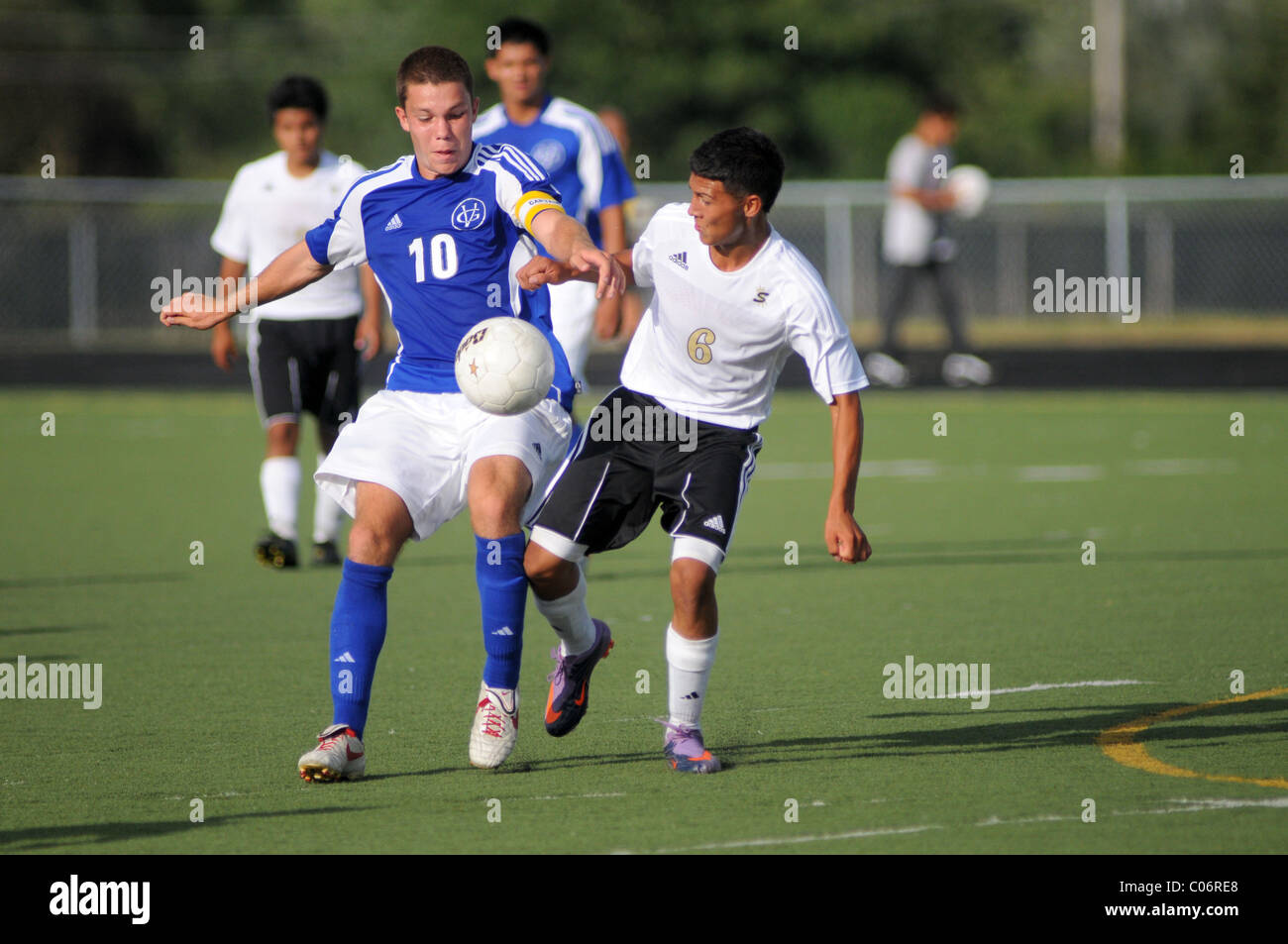 Football Players Battle Ball High Resolution Stock Photography and ...
