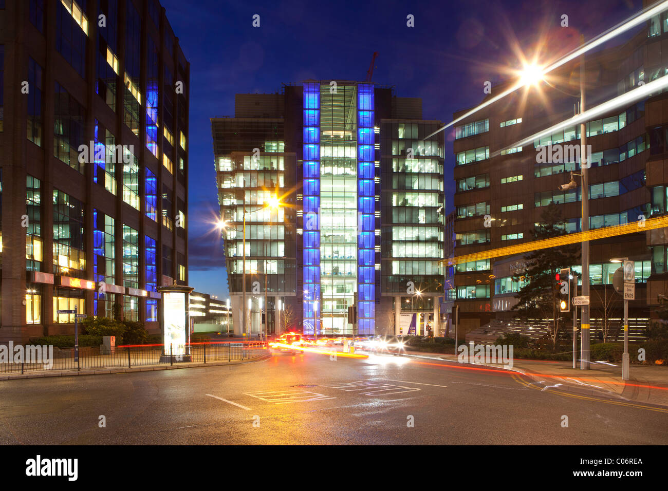 Rush hour in the Business District of Birmingham, England, UK. The ...