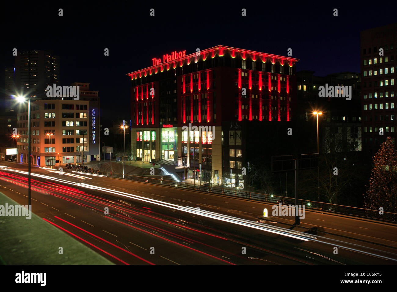 The Mailbox building in Birmingham at night Stock Photo - Alamy