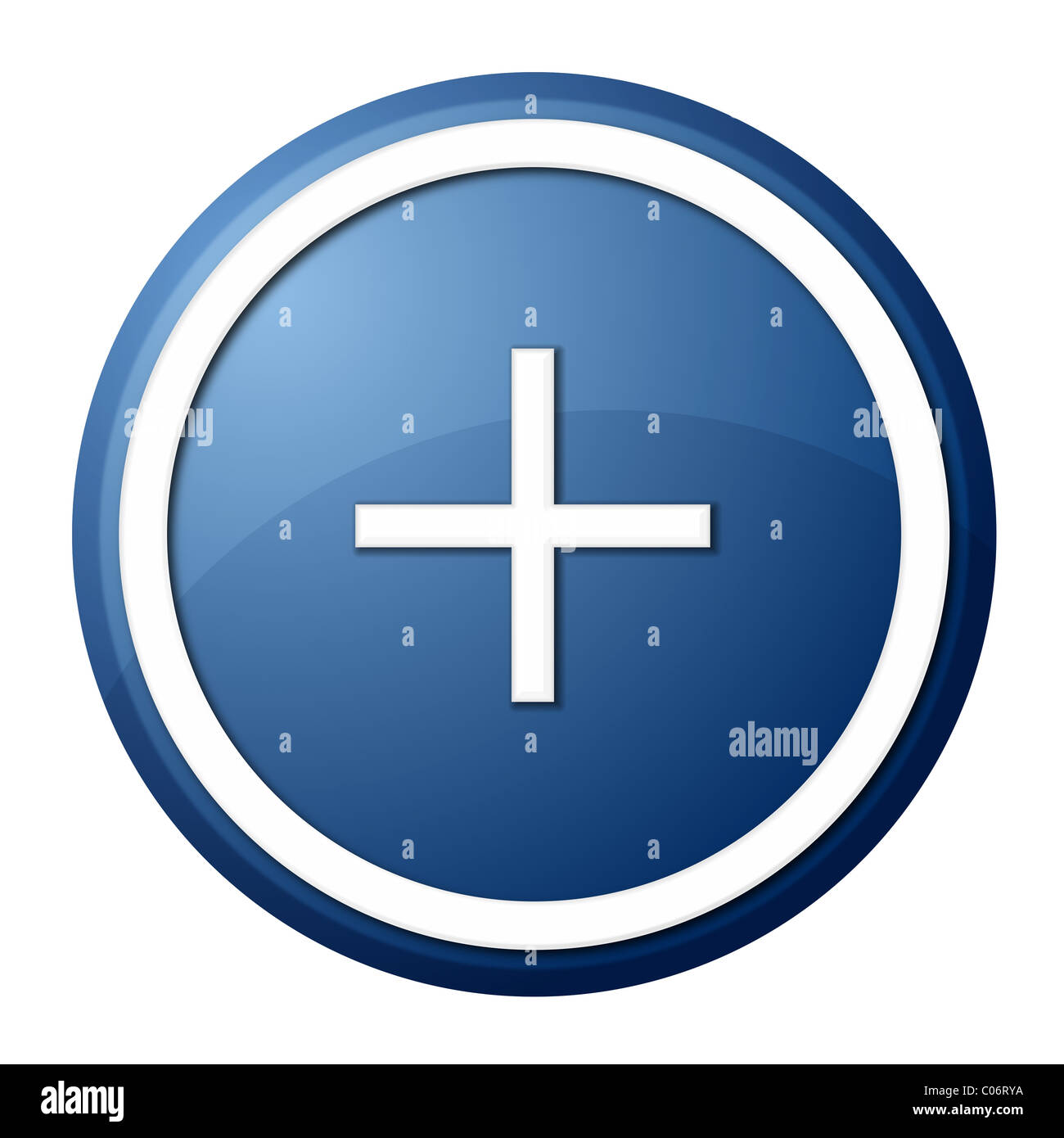 blue round plus button Stock Photo - Alamy