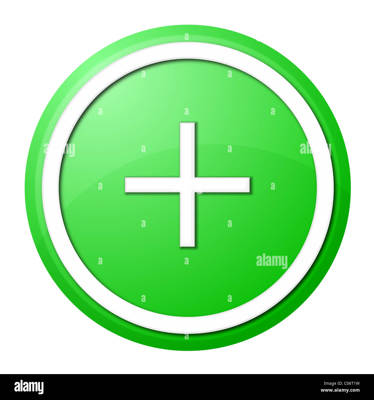 round green plus button Stock Photo - Alamy
