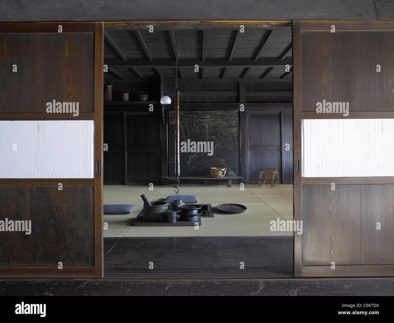 Tatami room in a traditional country side japanese house Stock Photo ...