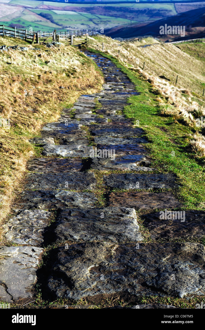 stone pathway mam tor derbyshire peak district england uk Stock Photo ...