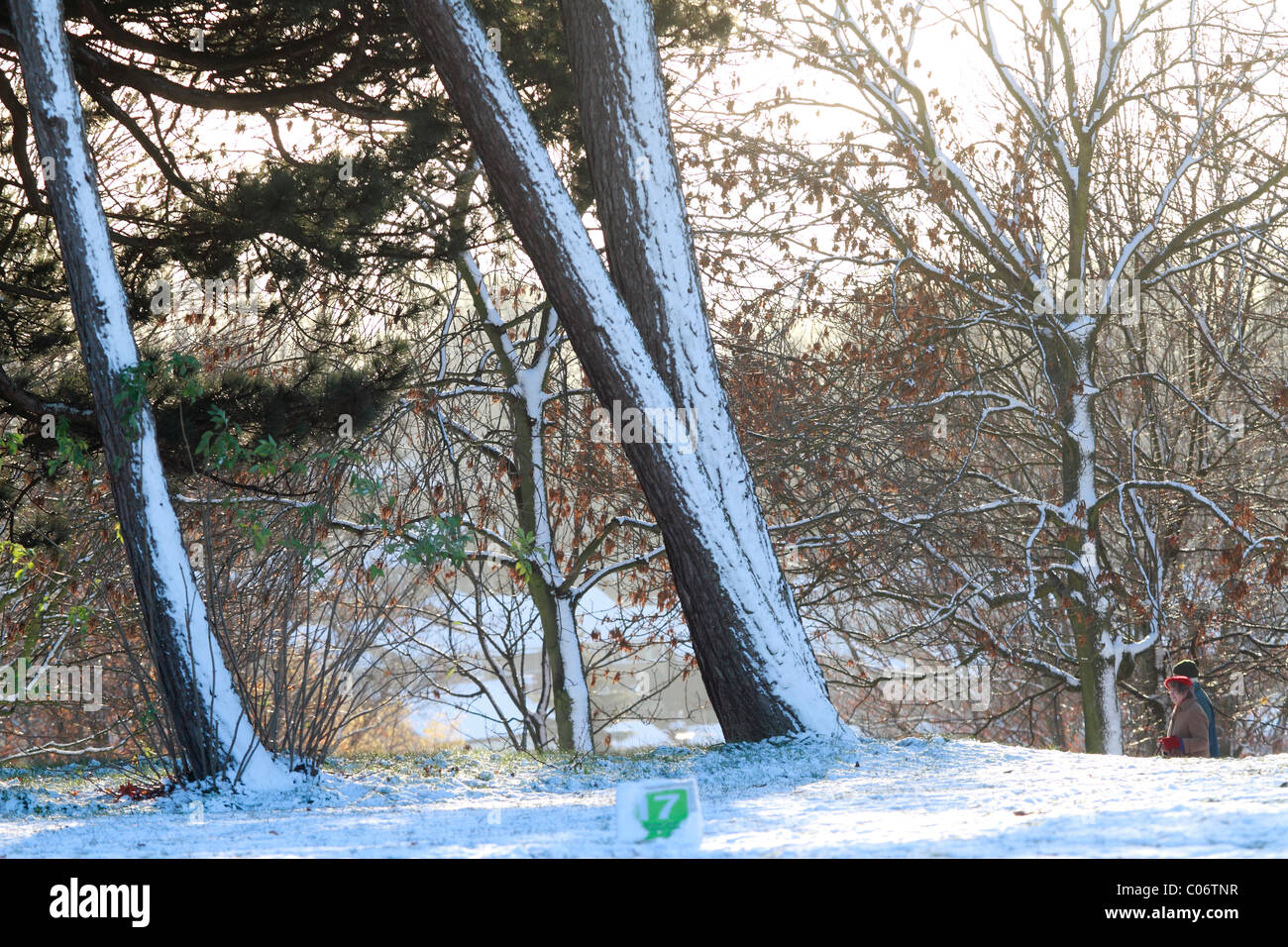 Snow at Woodthorpe Park Stock Photo - Alamy