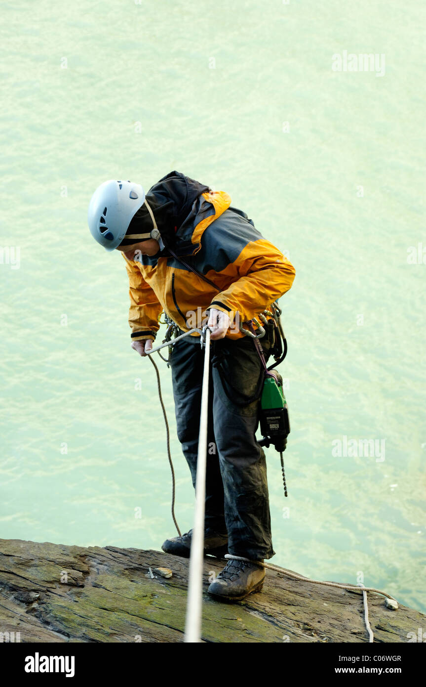 Rope access and remote camera installation work Stock Photo - Alamy
