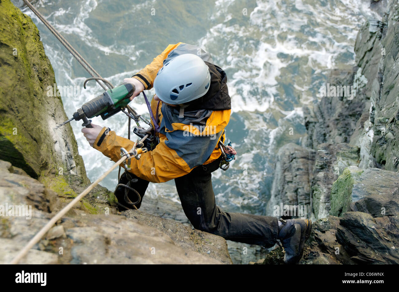Rope access and remote camera installation work Stock Photo - Alamy