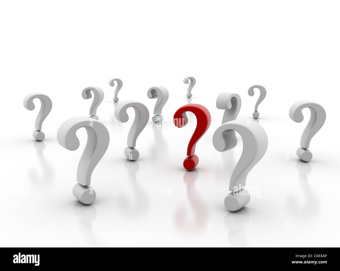 Single red question mark standing out - individuality concept Stock ...