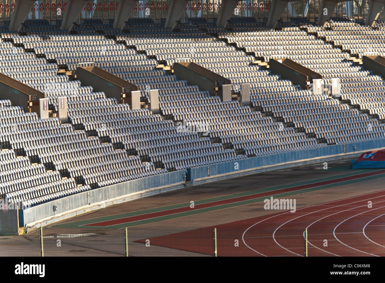Crystal Palace Centre athletics track stand Stock Photo - Alamy