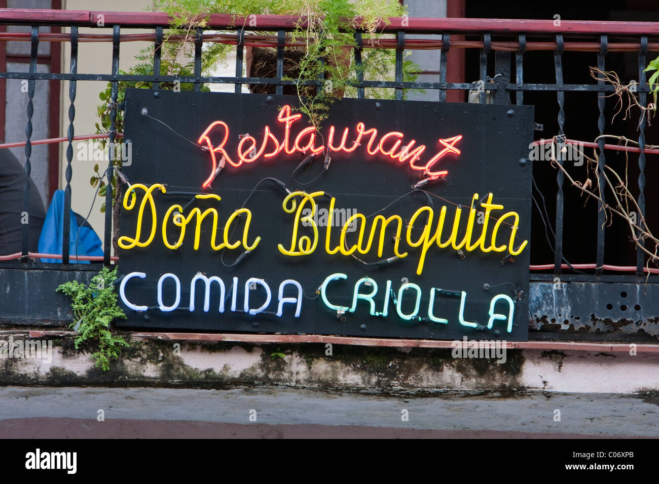 Cuba, Havana. Neon Sign for a Paladar, a Privately-owned Restaurant ...