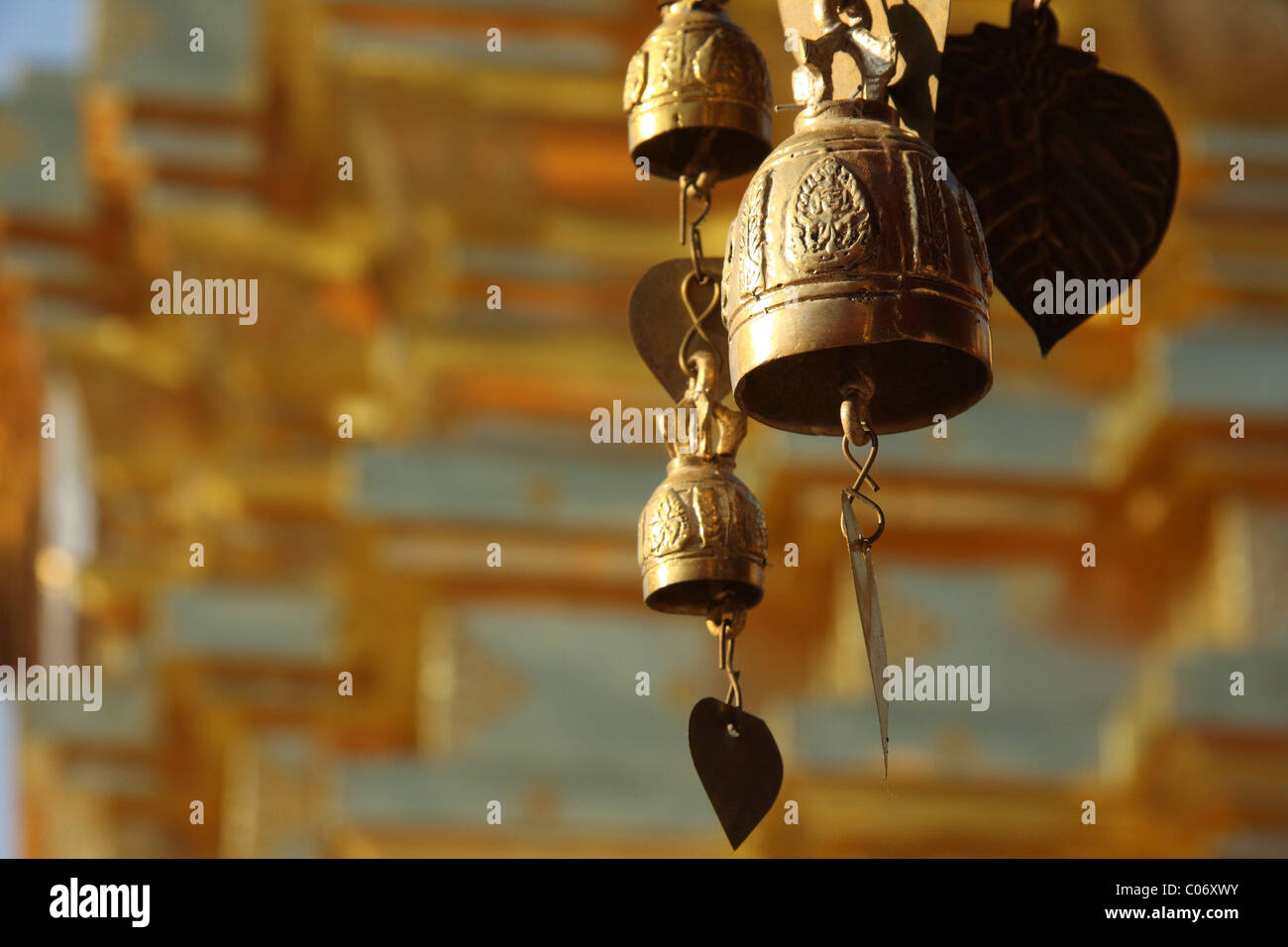 Bells of a temple in Thailand Stock Photo - Alamy
