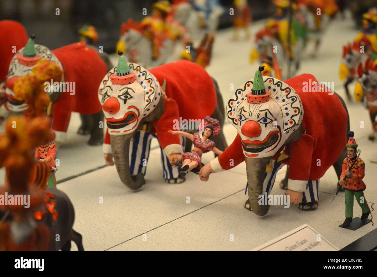 Elephant clown models at Ringling Museum in Sarasota, Florida Stock ...