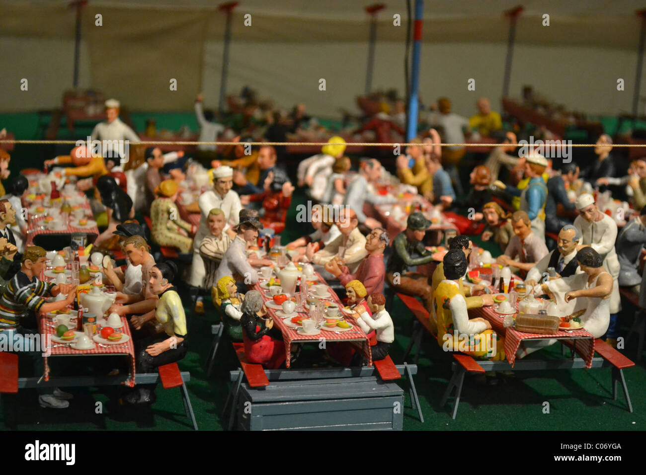 Mess tent of the Howard Bros. Circus Model, a circus in miniature made ...