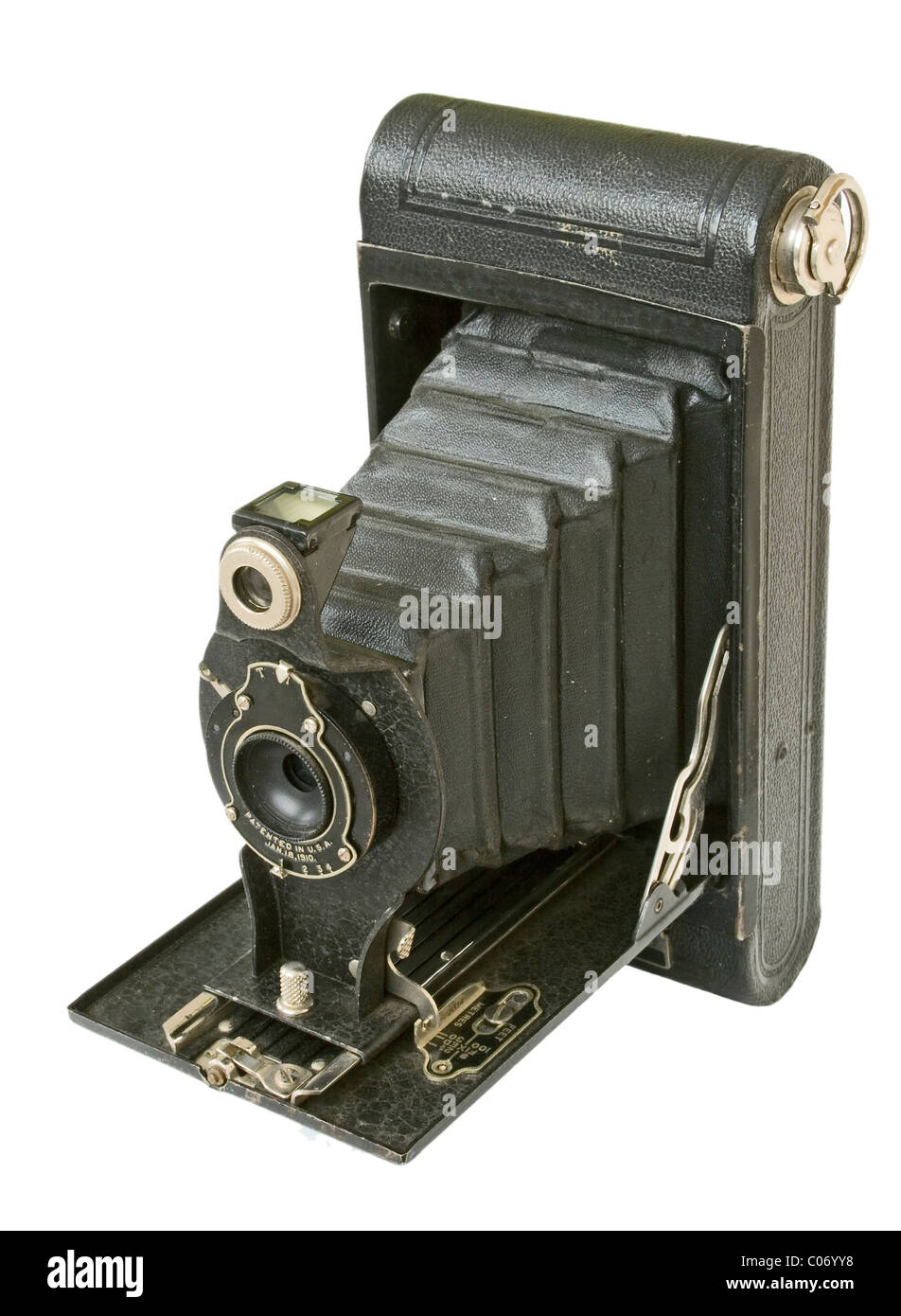 vintage folding camera isolated in white Stock Photo - Alamy