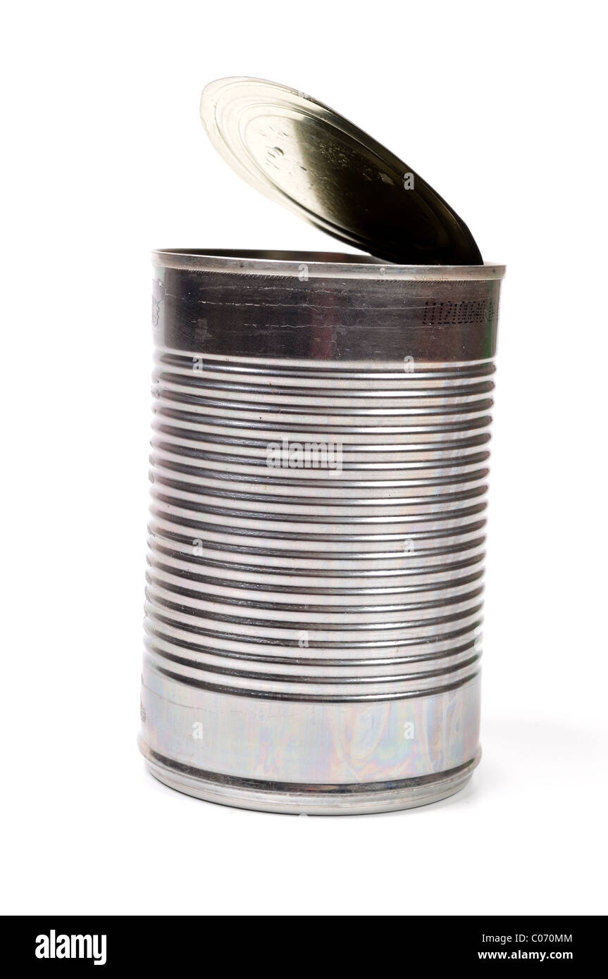 Tin Can Opened and Empty Stock Photo - Alamy